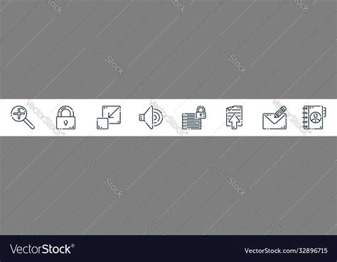 User Interface Line Icons Linear Set Quality Line Vector Image