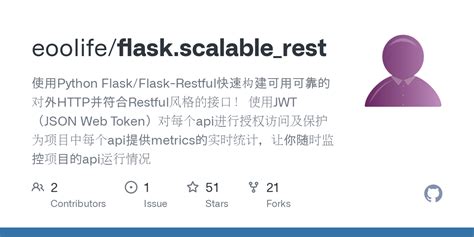 Github Eoolifeflaskscalablerest 使用python Flaskflask Restful快速构建