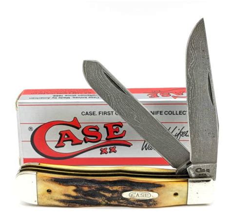 1993 Case Xx Stag Damascus Blade Trapper W Box