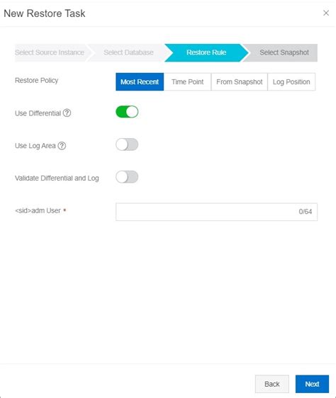 Restore Databases To An Sap Hana Instance Cloud Backup Alibaba Cloud Documentation Center