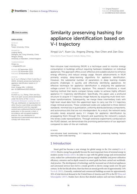 Pdf Similarity Preserving Hashing For Appliance Identification Based