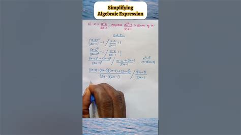 Algebraic Expression Involving Substitution Youtube