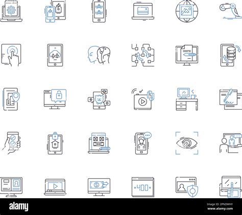 World Wide Web Line Icons Collection Internet Websites Browsing