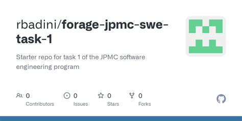 Github Rbadiniforage Jpmc Swe Task 1 Starter Repo For Task 1 Of The