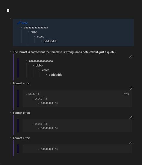 Creating Block References To Lists Within Callouts Leads To Formatting Issues Help Obsidian