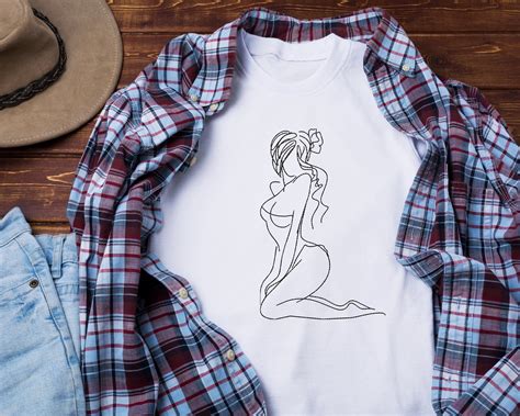 Sexy Woman Machine Embroidery Design Line Art Embroidery Etsy