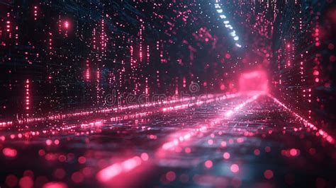 Futuristic Digital Tunnel Glowing Pink And Blue Data Stream Pathway Ai