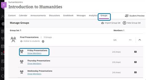 Group Spaces For Instructors