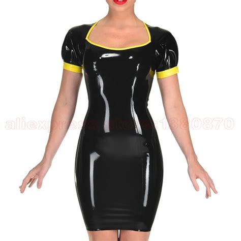 Buy Sexy Latex Girl Dress Tight Dress Rubber Latex Women Fetish Clothing