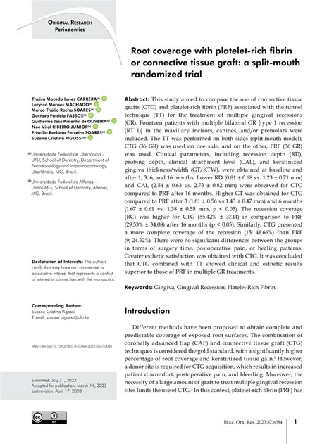 Pdf Root Coverage With Platelet Rich Fibrin Or Connective Tissue