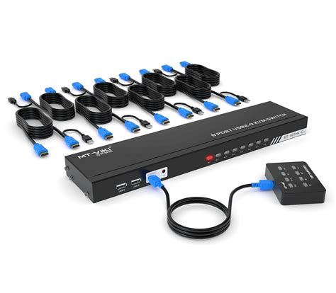 8 Port Mt Viki Hdmi Kvm Switch Rackmount Console W 8 Pk Usbhdmi Kvm Cables 4k30hz 9730