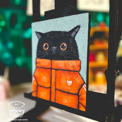 Cat In An Orange Puffer Ryan Conners Kilkennycat Art