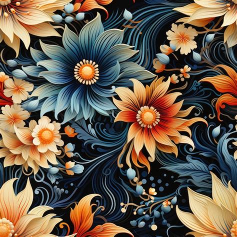 Colorful Indonesian Batik Seamless Pattern Premium Ai Generated Image