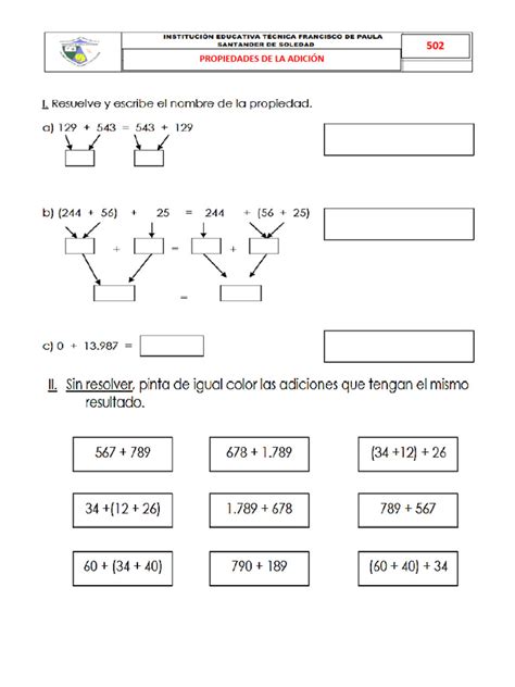 Propiedades De La Adicion Pdf