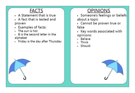 Fact And Opinion Examples