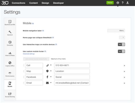 Mobile Specific Website Navigation Footer Websites Build A Website