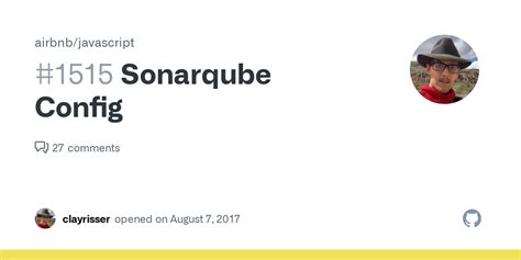Sonarqube Config · Issue 1515 · Airbnbjavascript · Github