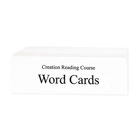 Word Cards For The Crc Creation Reading Course