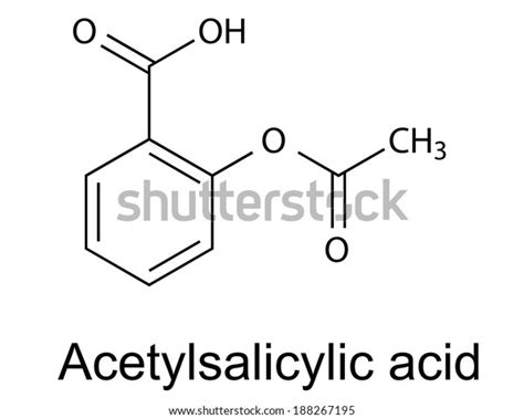 Structural Chemical Formula Acetylsalicylic Acid Aspirin Stock Vector