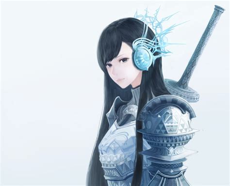Safebooru 1girl Armor Backlighting Black Eyes Black Hair Breastplate