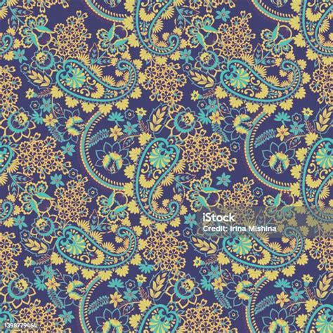 페이즐리 장식이 있는 매끄러운 패턴 화려한 꽃 장식 벡터 일러스트레이션 0명에 대한 스톡 벡터 아트 및 기타 이미지 0명 꽃 식물 꽃무늬 Istock