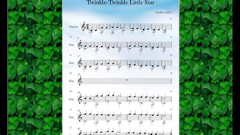 Twinkle Twinkle Little Stars Partitur Sibelius7 Belajar Gitar Untuk