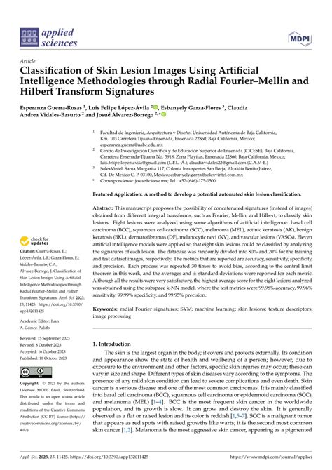 Pdf Classification Of Skin Lesion Images Using Artificial Intelligence Methodologies Through