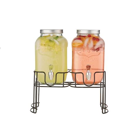Double Beverage Dispenser With Stand
