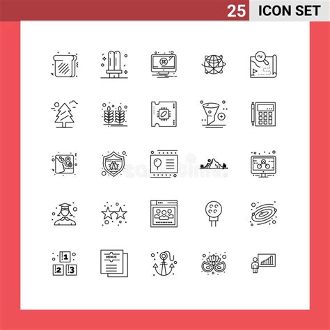 25 Creative Icons Modern Signs And Symbols Of Resources Global Alert Data Globe Stock Vector