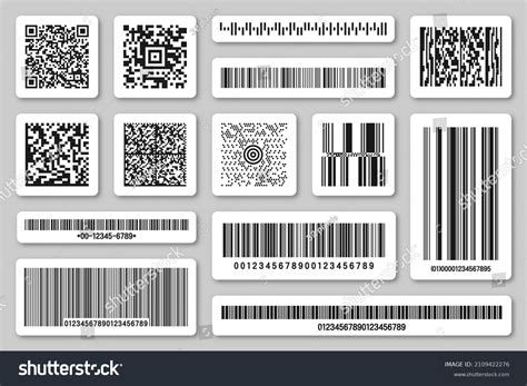 Set Product Barcodes Qr Codes Identification Stock Vector Royalty Free Shutterstock