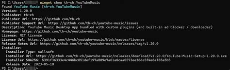 Winget Displaying Version 120 · Issue 1306 · Th Chyoutube Music · Github