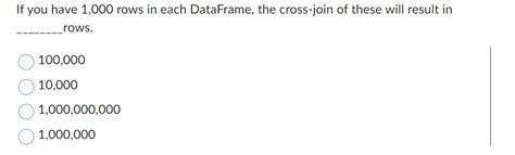Solved If You Have 1000 Rows In Each Dataframe The