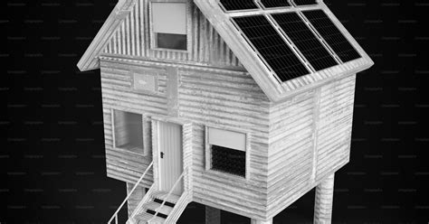 지붕에 태양 전지판이있는 집 사진 Unsplash의 3d 렌더링 이미지