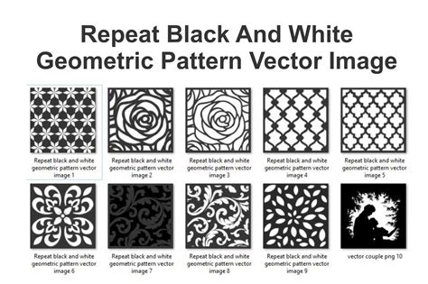 Repeat Black And White Geometric Pattern Vector Image