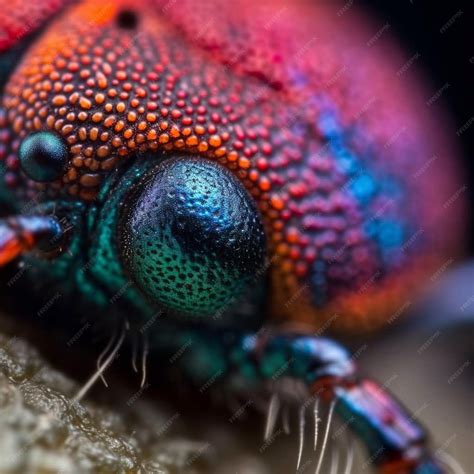 Premium Photo A Close Up Of A Colorful Beetles Face