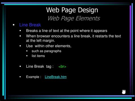 PPT Headings Paragraphs Horizontal Rules Lists Images Line Break PowerPoint Presentation ID