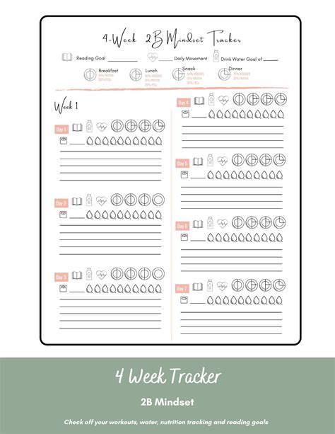 Free Printable 2b Mindset Tracker Pdf Printable Word Searches