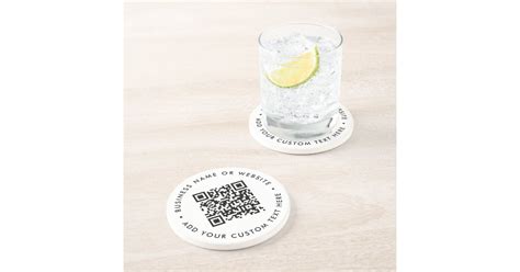 Qr Code Minimalist Clean Simple White Scan Me Coaster Zazzle