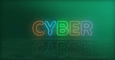 Cyber Neon Symbol 3d Flight Between Stock Footage Video Of Concept