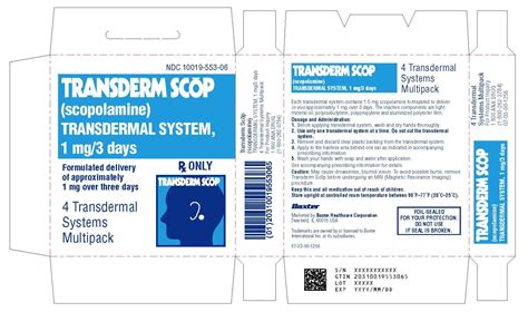 Transderm Scop Package Insert Prescribing Info Moa