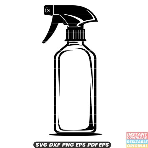 Spray Bottle Container Liquid Water Mist Spray Cleaning Household Svg