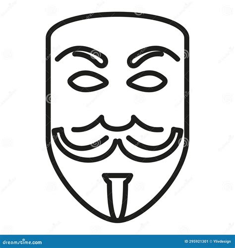 Anonymous Mask Icon Outline Vector Avatar Face Editorial Photo