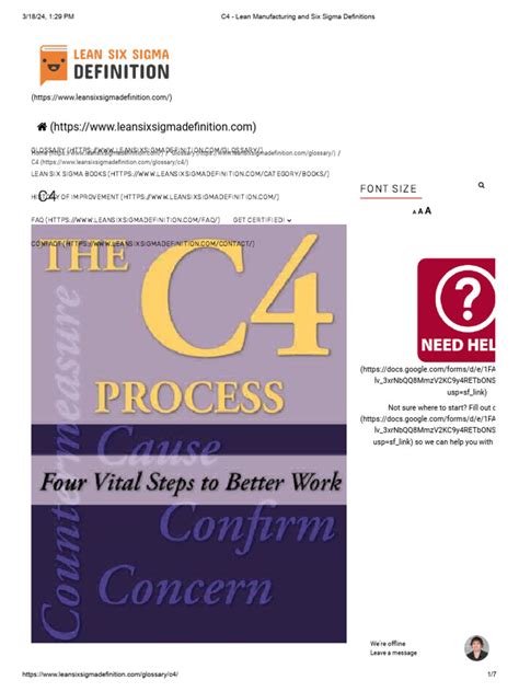 C4 Lean Manufacturing And Six Sigma Definitions Pdf Six Sigma