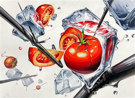 산본가우디미술학원 각얼음 토마토 주름빨대를 이용한 기초디자인 시범작 입니다 산본 평촌