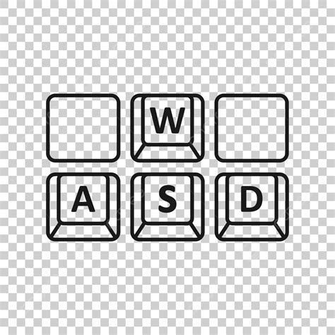 Flat Wasd Button Icon On White Background For Gaming Business Vector Simple White Gamer Png
