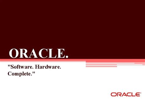 Oracle Software Hardware Complete Introduccin 1997 Larry Ellison
