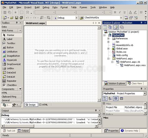 ASP NET Visual Studio Net 2003 Create New File ShotDev