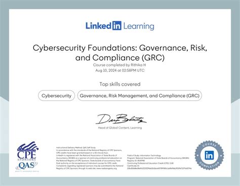 Completed Cybersecurity Foundations Course Rithika H Posted On The