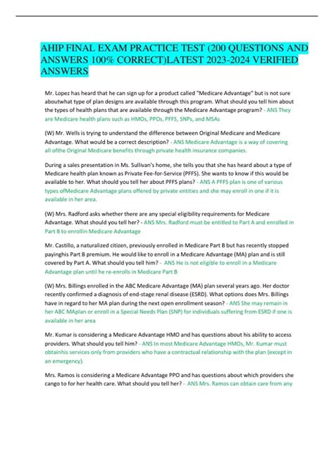Ahip Final Exam Practice Test 200 Questions And Answers 100 Correct