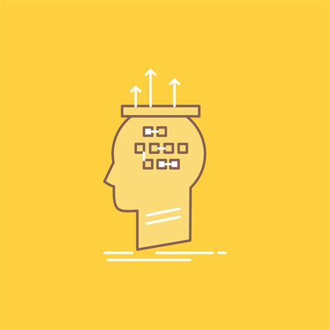 Algorithm Brain Conclusion Process Thinking Flat Line Filled Icon Beautiful Logo Button